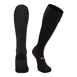 TCK Soccer Socks Premier Breathable Fold Down (Black, Large)