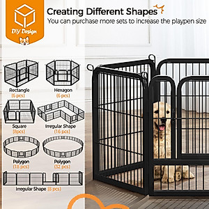 Yaheetech Outdoor Dog Playpen - 16 Panel Fence for Large, Medium and Small Dogs - Heavy Duty Exercise Pen for Puppies and Small Animals - Portable for RV Camping and Yard