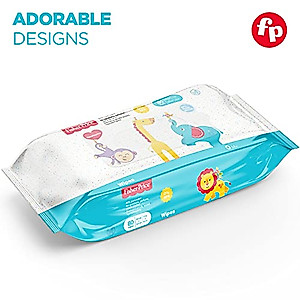 Fisher-Price Baby Wipes Unscented, Hypoallergenic, 99% Water Baby Diaper Wipes, Ideal for Newborn and Sensitive Skin, 9x Resealable Packs (720 Total Wipes)