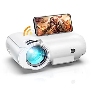 Projector with 5G WiFi and Bluetooth, 8000 Lux Ultra Bright Portable Outdoor Movie Projector 1080P Supported, Phone Projector for Home Theater, Compatible HDMI, USB, PC, TV Stick, iOS & Android