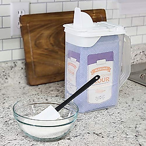 2 Pack Food Storage Container 4 Quart Flour Sugar Bag In Keeper and Dispenser with Handle