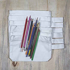 Canvas Pencil Pouch - White Pencil Bags with Zipper - Extremely Sturdy & Organic Cotton Canvas Pencil Case - Fabric Zipper Pouch | Set of 4 Bags Of 12 Oz Each