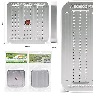 Wisesorb 200 Gram 2 Pack Gun Safe Dehumidifier, Reusable Silica Gel Dehumidifier, Indicating Silica Gel Desiccant Canister (Orange to Green)