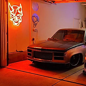 GGK Hannya Mask Neon Sign for Game Room, Tattoo Shop, Tattoo Studio Decor LED Anime Neon Light Wall Sign Cool Room Accessory for Teen, Live Streamer, Influencer, Japanese Demon Evil Spirit Hannya Sign Anime Neon Artwork (Hannya Mask)