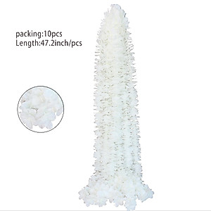 LUSHIDI 32.8Ft Artificial Silk Wisteria Vine Hanging Flowers Garland Home Outdoor Wedding Arch Garden Wall Decor,Pack of 10 (Off White)