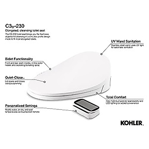 Kohler 4108-0 Bidet Seat, one-size, White