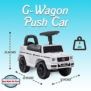 Best Ride On Cars Mercedes G-Wagon Push Car, White, Large