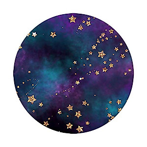 Galaxy Space in Blue Green Yellow Cyan Purple Pink AEHP666 PopSockets PopGrip: Swappable Grip for Phones & Tablets