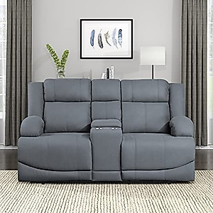 Lexicon Landwood Power Double Reclining Loveseat, Graphite Blue