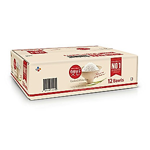 CJ Instant Rice: Cooked White Hetbahn, Gluten-Free & Vegan, Instant & Microwaveable, No Preservatives, Healthy & Delicious, 7.4 Ounce [12 Bowls] (Pack of 12)