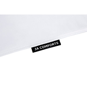 JA COMFORTS Duck Feather Down Bed Pillows for Sleeping(2 Packs)-Standard/Queen,High Filling Weight,600 Thread Count,Double-Layer Downproof Fabric Design,10% Duck Down,Cotton Cover,White