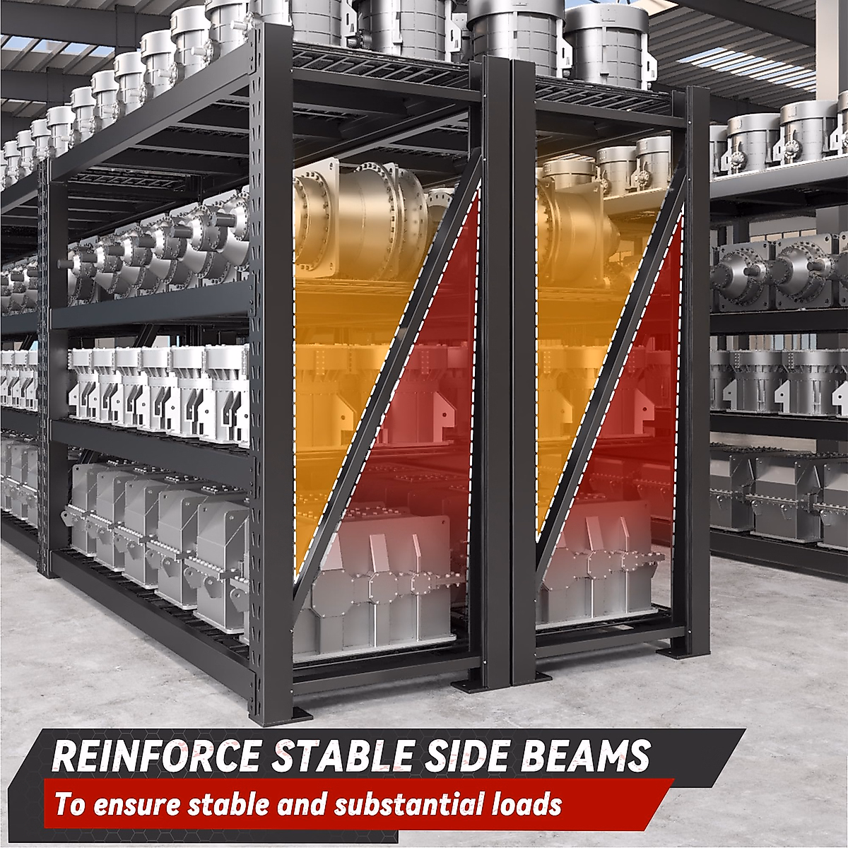 Bepatio 8000 LBS Garage Shelving, 77" W Heavy Duty Steel Shelving Unit Adjustable Metal Shelves for Storage Shelves Utility Shelf for Garage,Basement,Warehouse,Black 77" W*24" D*72”H