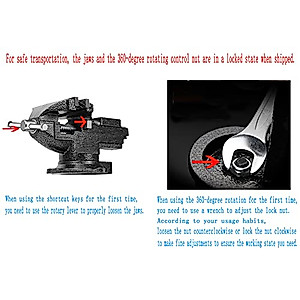 MYTEC Bench Vise or Table Vise, multifunctional jaw, multi-functional Combined Vise with Quick Adjustment, Universal Rotate 360° Work Clamp-On Vise, 3.3" black