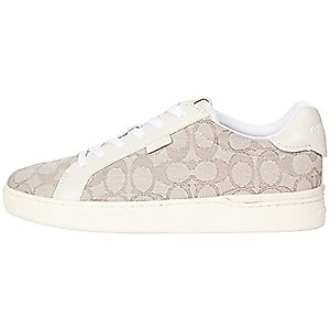 COACH Women's Non Tech Athletic Lowline Luxe Low Top sneaker in Signature Jacquard , Color Stone/Chalk, Size 7.5