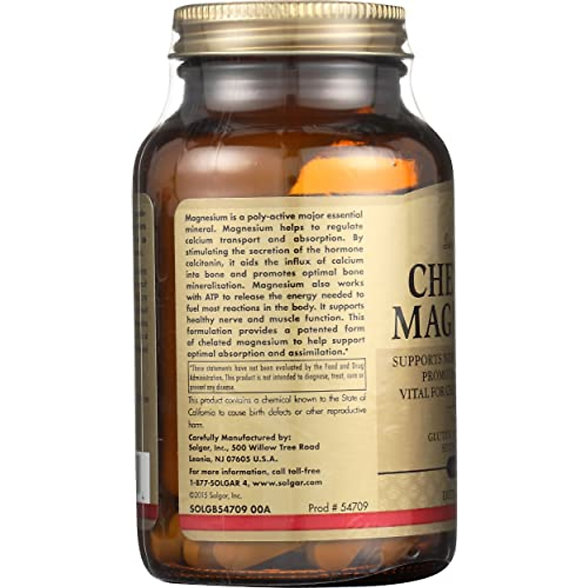 SOLGAR Chelated Magnesium Tablets, 100 Count