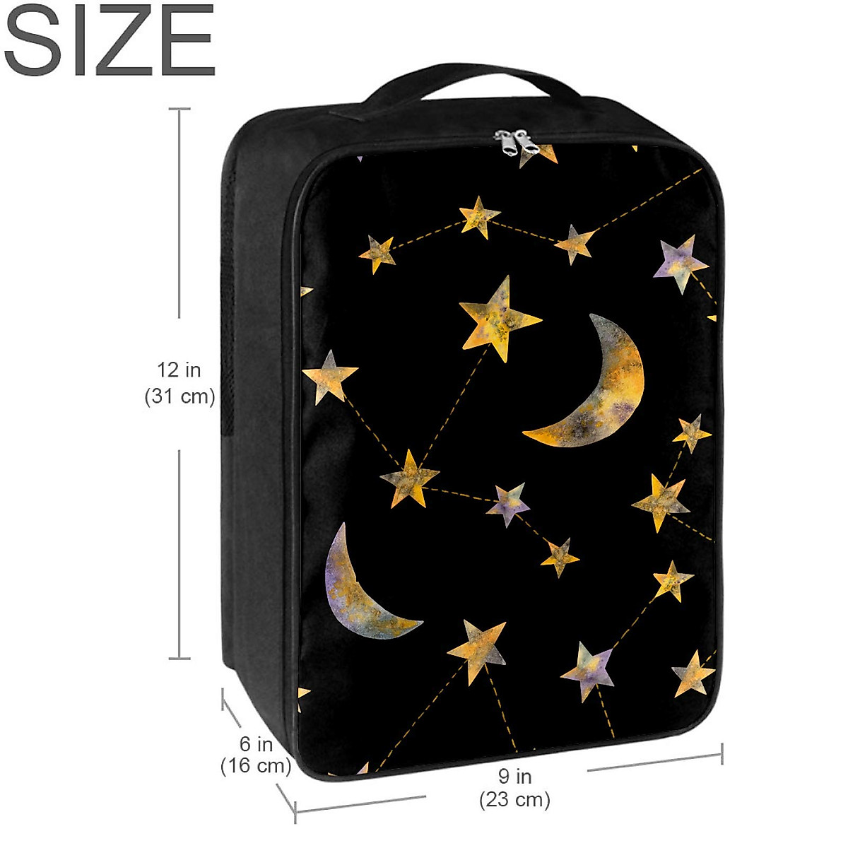 Nanmma Waterproof Shoe Box Bags Pouches Moon and Star for Travel Storage Organizer Bag