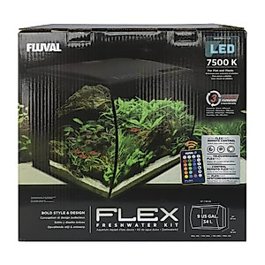 Fluval Flex Aquarium Kit, Black, 9 Gallon