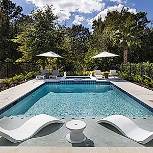 Ledge Lounger - Signature Chaise - Inside Pool & Sun Shelf Lounge Chair - Designed for Shallow Shelves Up to 9” - Compatible with All Pool Types - Poolside & Sun Deck Tanning - Set of 2 - White