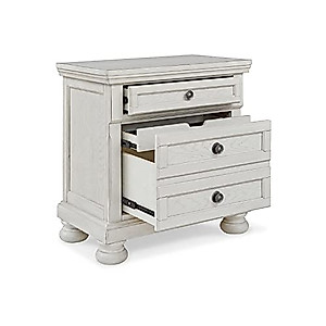 Signature Design by Ashley Robbinsdale 2 Drawer Night Stand, 29"W x 18"D x 30"H, White