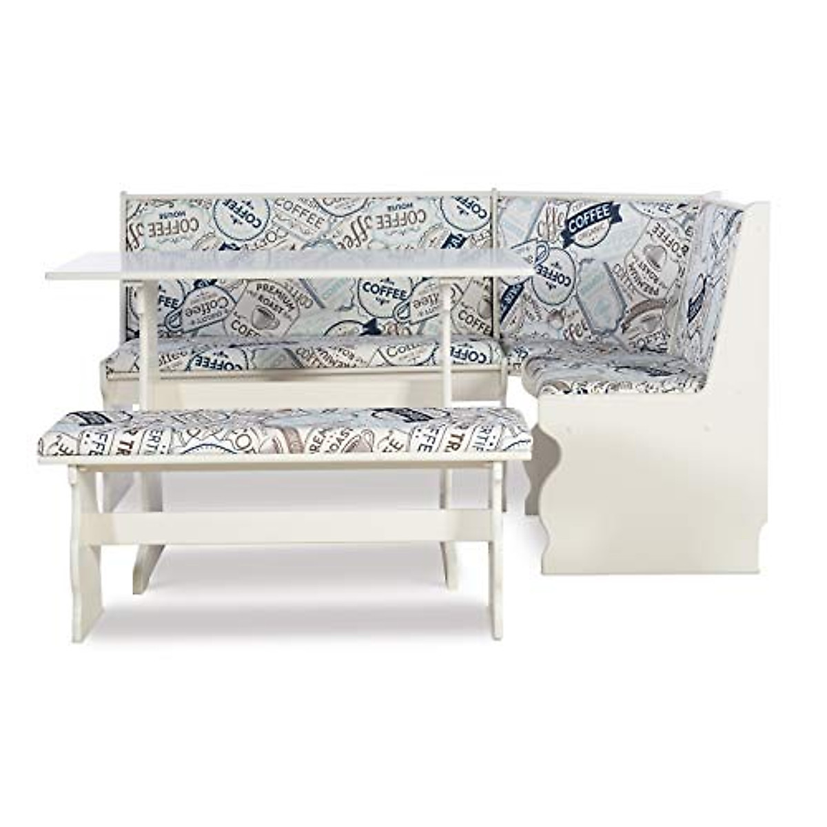 Linon Lucy Coffee Nook - White 66.25 x 34.5 x 50.25