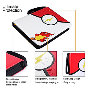 Kitguard Binder for Pokemon Card with 40 Premium 9 Pocket Card Sleeves, Trading Card Binder Book Holds Up to 720 Cards, Carrying Case Card Holder with zipper and Wristband
