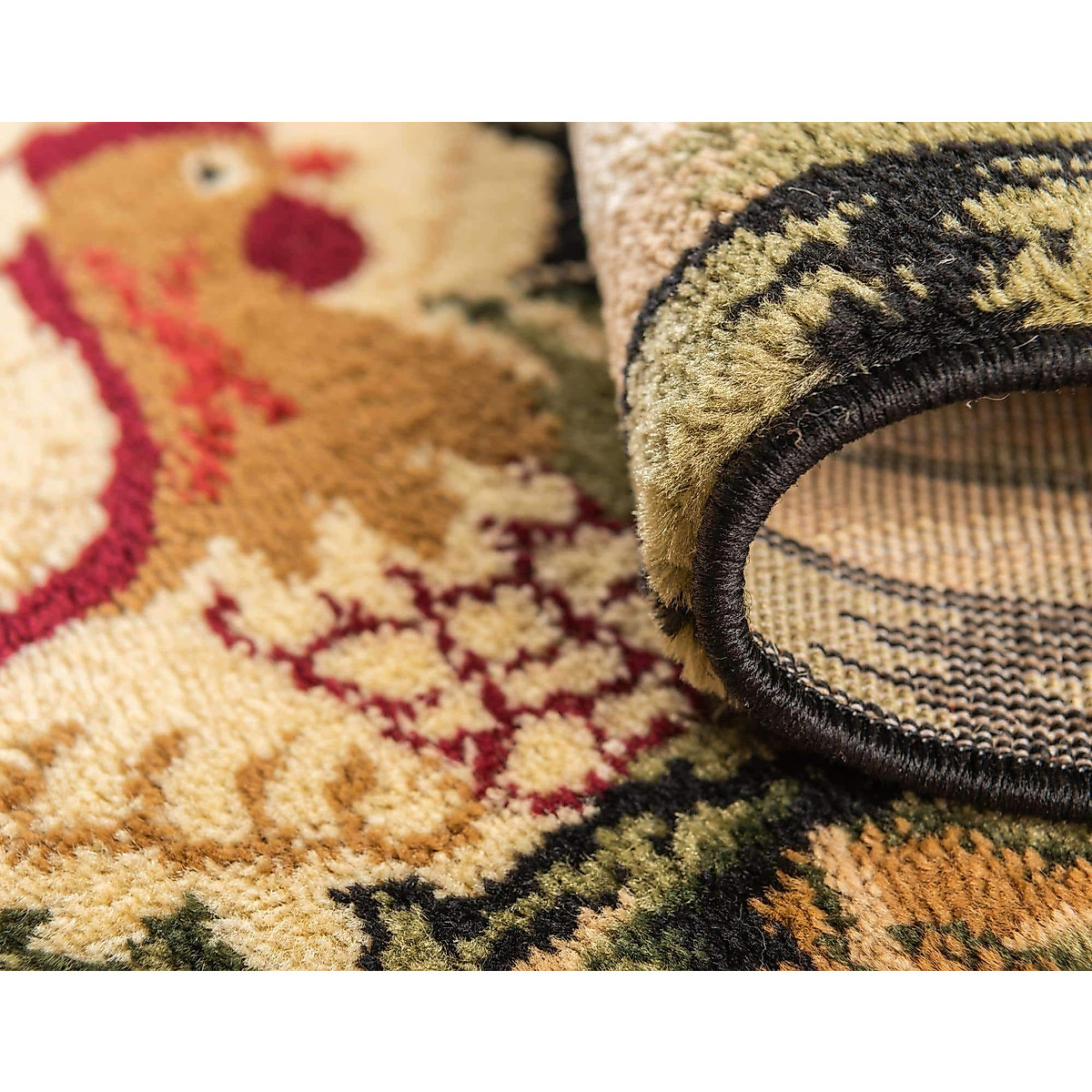 Unique Loom Barnyard Collection Area Rug - Farm (4' 1" Square, Cream/ Black)