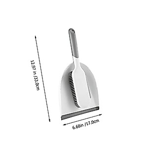 BUTIFULSIC 2 Pcs Set Pp Practical Brush Bed Cleaning Tool Dustpan and Brush White Sweeper Broom