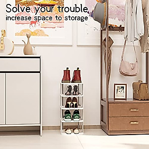 Haiice Shoe Rack Storage Organizer, 5-Tier Stackable Shoe Racks, Vertical Adjustable Shoe Stand Rack for Entryway, Living Room, Garage