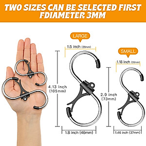 Yuiisenn 12PCS S Hooks for Hanging - Anti-Drop Stainless Steel Metal Hangers Hanging Hooks, for Kitchen, Work Shop, Bathroom, Garden - 2.5 inch, Small