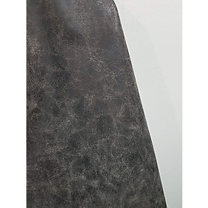 NAT Leathers | Gray Distressed Crazy Horse Oily Faux Vegan Leather PU (Peta Approved Vegan) | 1 Yard (36 inch x 54 inch Wide) Cut by Yard Pleather 0.9 mm Upholstery | Gray Distress 36"X54"
