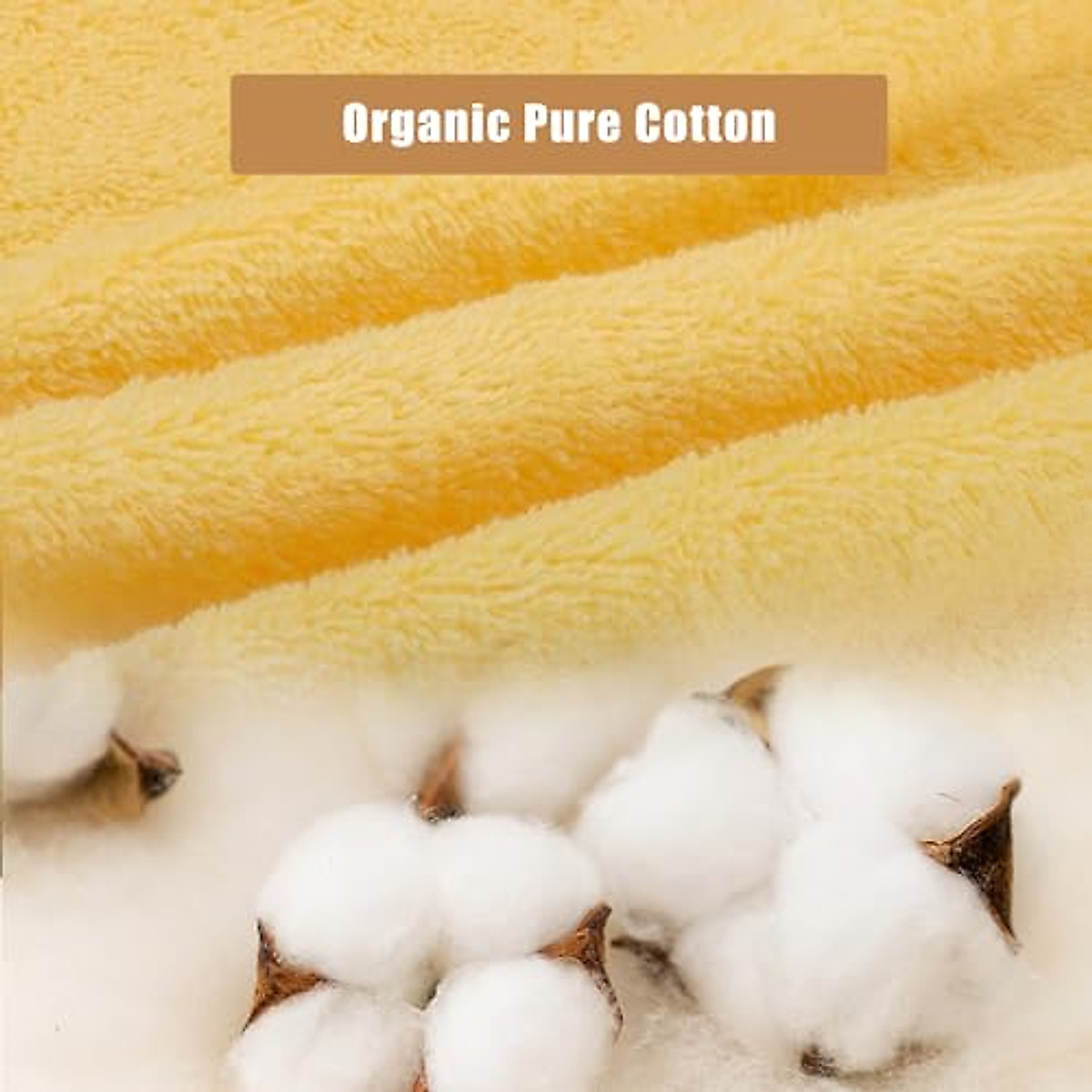 SEMAXE Bath Towel Set for Bathroom, 100% Cotton Bathroom Towels with Hanging Loops and Nano-Bio Lifecycle Labels, 8 Piece Towel Set Include 2 Bath Towels, 2 Hand Towels, 4 Washcloths, Yellow & Grey