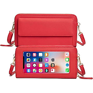 Women Large Touch Screen Crossbody Phone Purse cellphone Bag with 2 straps…