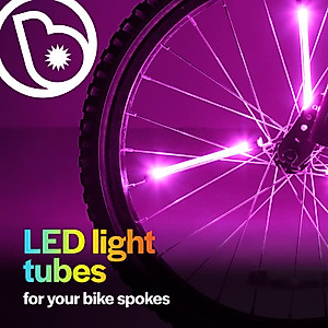 Brightz SpinBrightz Bike Spoke Lights Bike Wheel Lights Bike Spoke Decorations Bike Tire Lights Bicycle Wheel Lights Burning Man Bike Lights Bike Accessories Bike Lights for Riding at Night, Pink