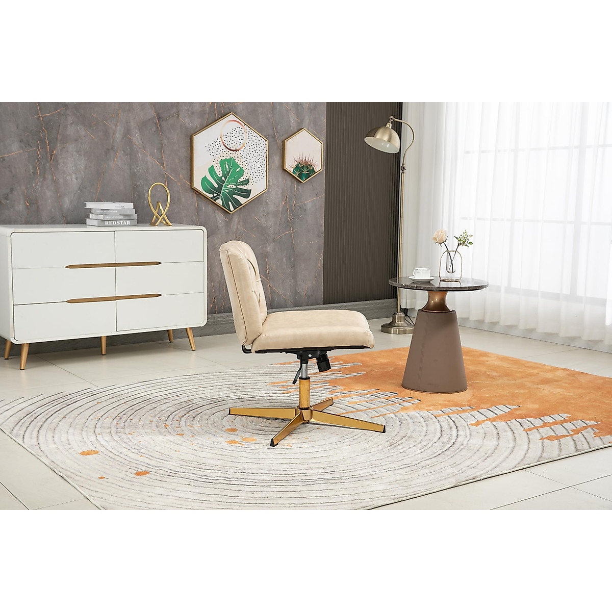 COOLMORE Home Office Desk Chair, Vanity Chair, Modern Adjustable Home Computer Executive Chair Swivel Task Chair for Small Space, Living Room, Make-up, Studying