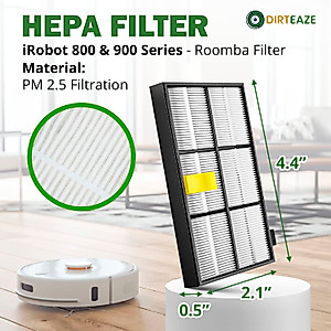 iRobot Roomba 3 High Efficiency HEPA Filters Replacement for Robotic Vacuums Series 805 850 860 861 864 866 870 871 880 890 960 966 980 990 | Compatible Parts Accessories
