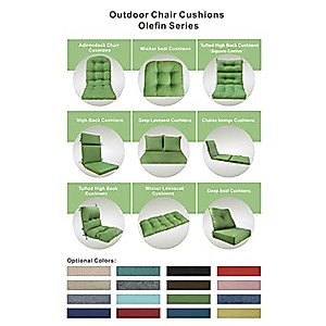 BOSSIMA Outdoor Indoor High Back Chair Tufted Cushions Comfort Replacement Patio Seating Cushions Deep Green