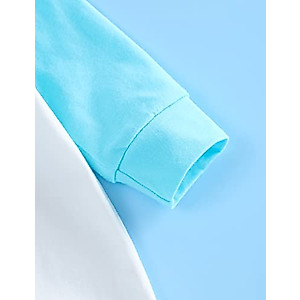 My 1st Easter Outfits Newborn Baby Boy Clothes Long Sleeve Rabbit Printed Rompers Jumpsuits Hoodies (White+Blue, 3-6Months)