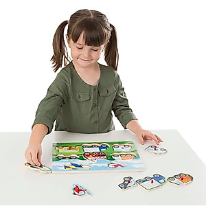 Melissa & Doug Vehicles Wooden Peg Puzzle (8 pcs)