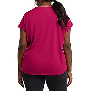 Champion, Classic Sport, Moisture-Wicking T-Shirt, Athletic Top for Women, Fantastic Fuchsia Reflective C Logo, 4X Plus