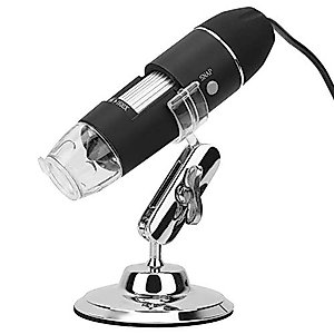 Zerone Digital Magnifier, 1600X Digital Microscope Magnifier S4T-30W-D 8 LED Microscope Endoscope Camera Video w/Stand