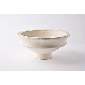 Mud Pie Paper Mache Pedestal Bowl, Pedestal, 6" x 12" dia White