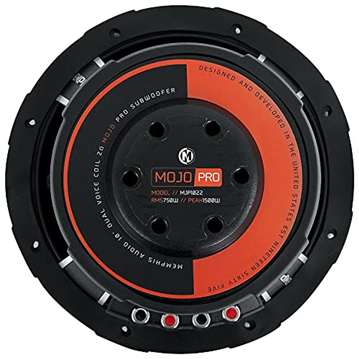 Memphis Audio MJP1022 10 in 1500 Watt MOJO Pro Car Audio Subwoofer DVC 2 ohm Sub, Black