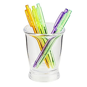 mDesign Plastic Bathroom Vanity Countertop Accessory Set - Includes Refillable Soap Dispenser, Divided Toothbrush Stand, Tumbler Rinsing Cup, Soap Dish - 4 Pieces - Clear