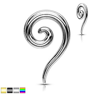 Covet Jewelry 316L Surgical Steel Spiral Tapers (8 GA (3mm), Black)