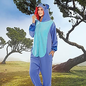 SPSHODOW Unisex Adult Onesie Pajamas,Animal One Piece Flannel Sleepwear Halloween Costume Homewear