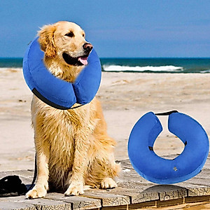 Hyan Pet Protective Recovery Inflatable Collar-Soft Adjustable Comfortable Pet E-Collar for Dogs and Cats -Surgery Recovery Collar Pets Touching Stitches or Biting Wound (S-Neck Circumference 6-9")