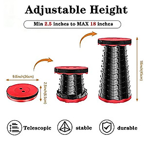 HEIDBER Portable Telescoping Stools Folding Stools Collapsible Stools Foldable Camping Stools Retractable Stools Chairs for Adults for Outdoor Indoor Portable Lightweight