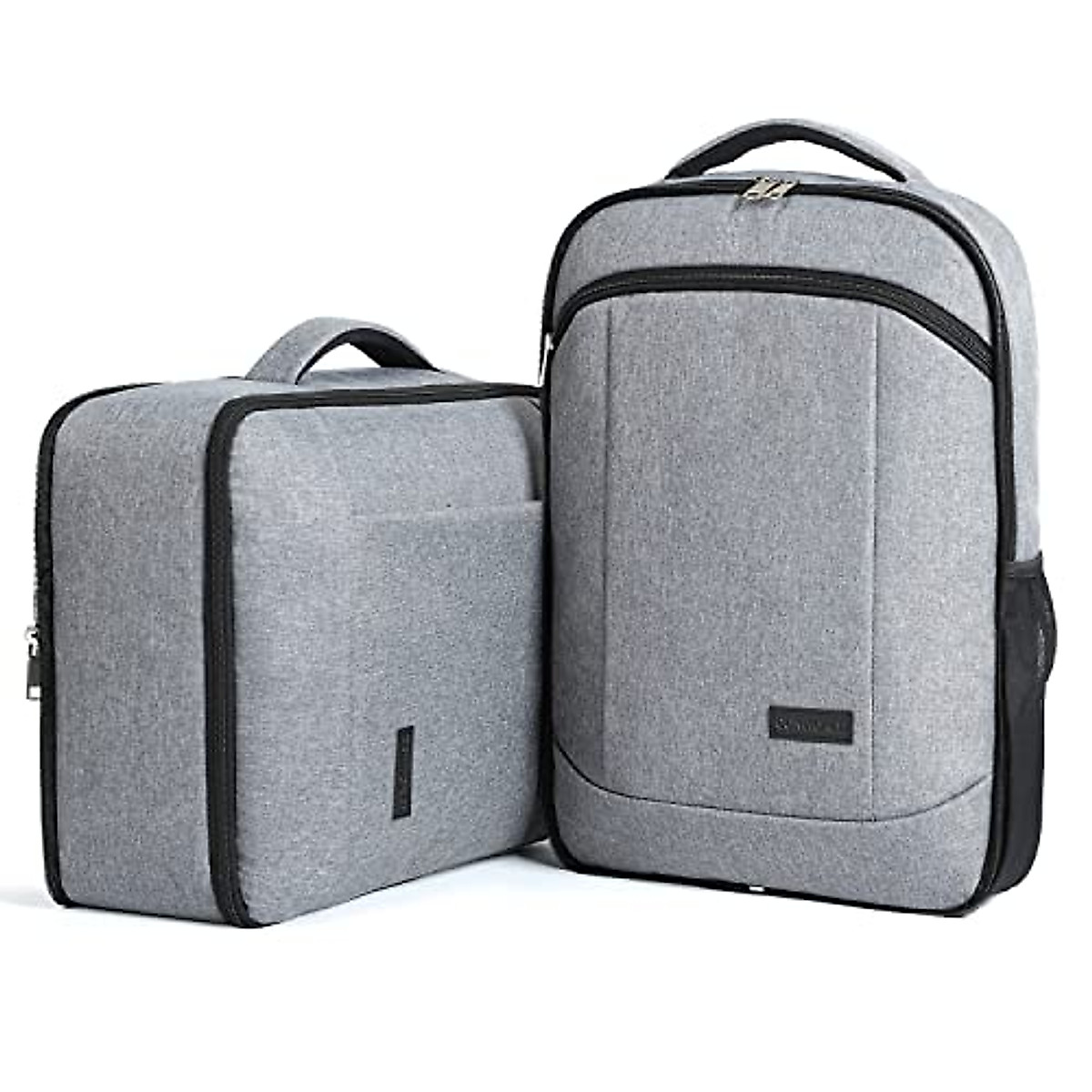 Conworld Travel Backpack 2 in 1, 40L Travel Backpack for Men Women, Flight Approved Combination Carry on Backpack Lightweight Business Weekender Bag Overnight Backpack With 6 Storage Bags, Grey