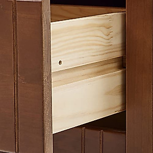 MUSEHOMEINC Mid Century Solid Wood Nightstand with Two Drawers for Bedroom or End Table for Living Room