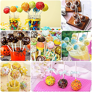 JULMELON Cake Pop Mold,12pcs Capacity Silicone Cake Pop Mold Set, Cake Pop Maker with 100pcs Cake Pop Sticks 100pcs Candy Treat Bags100pcs Gold Ties for Lollipop Candy Chocolate Making and Packing